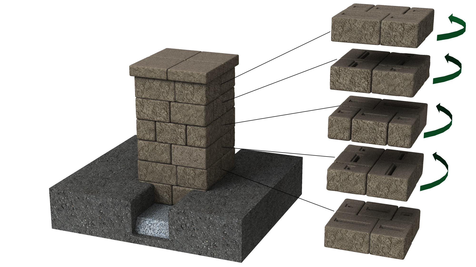 West Block Systems – StoneWall II – Assembly Renderings | Visual ...